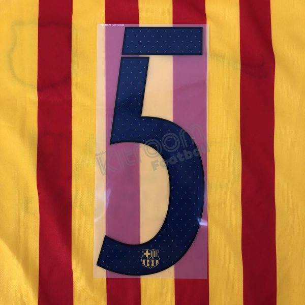 2015-16 Barcelona Player Issue Away Name Set Avery – #5 (Match Number ...