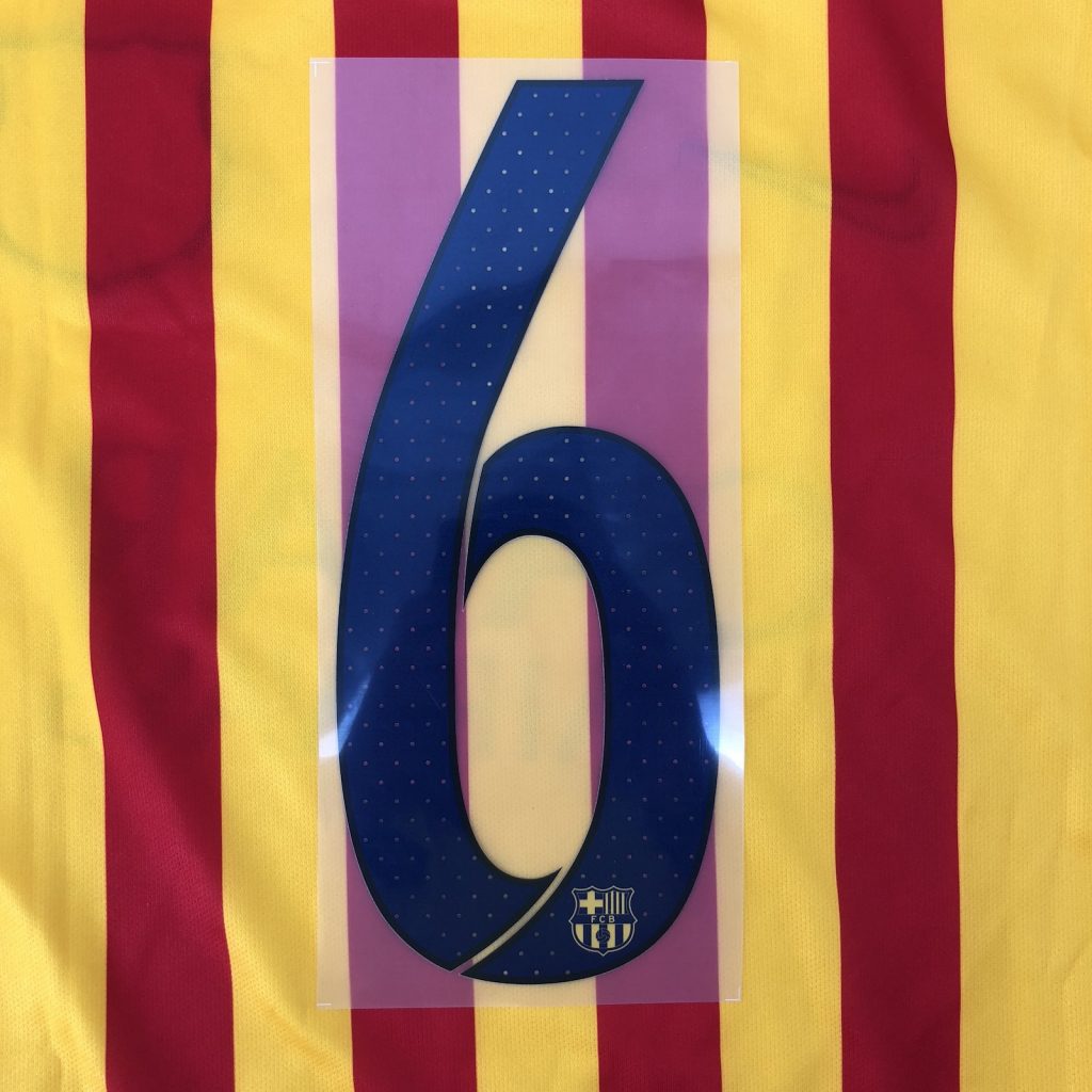 2015-16 Barcelona Player Issue Away Name Set Avery – #6 (Match Number ...