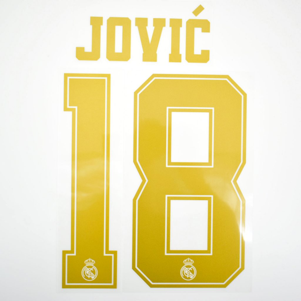 2019-20 Real Madrid Player Issue Home Gold Name Set Sporting ID – #18 ...