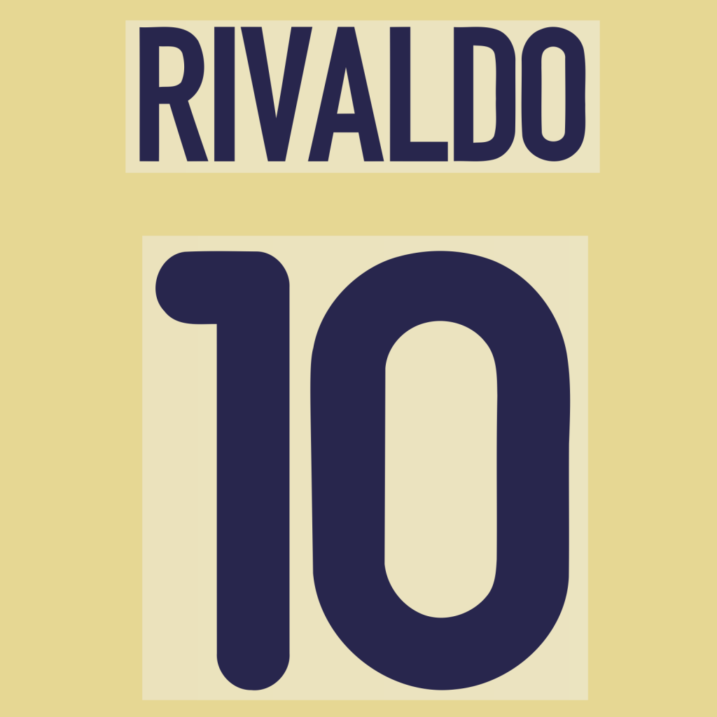 2000-02 Fc Barcelona Away Name Set #10 RIVALDO Repro – Kitroom Football