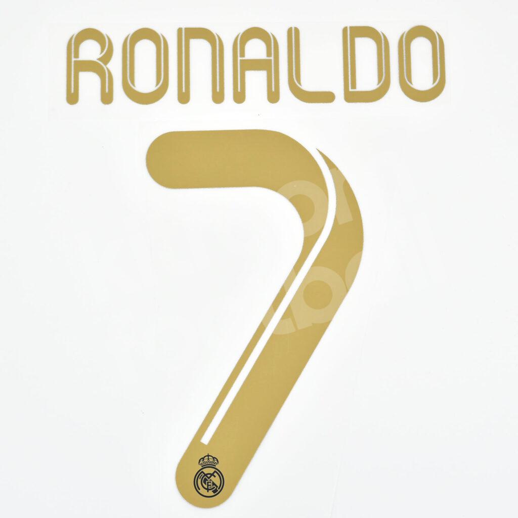 2011-12 Real Madrid Home & Away Name Set #7 Cristiano RONALDO (Repro ...