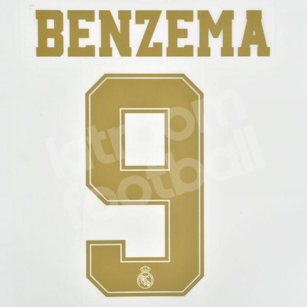 2019-20 Real Madrid Home Name Set #9 BENZEMA (Champions League) Repro ...