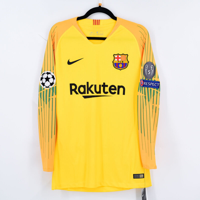 2018-19 Barcelona Goalkeeper Shirt #1 TER STEGEN M Yellow Champions ...