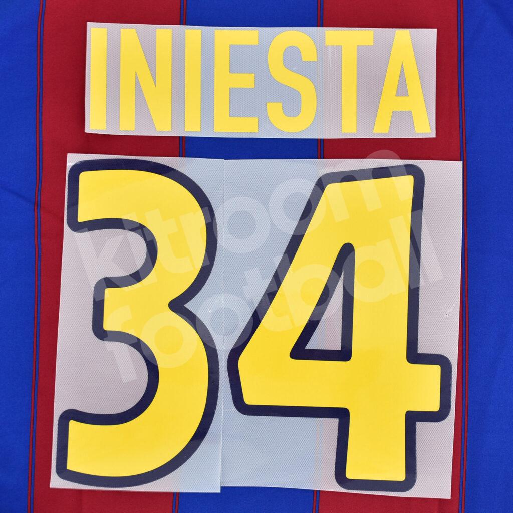 2002-03 Barcelona Home Name Number Set #34 INIESTA Repro CL – Kitroom ...