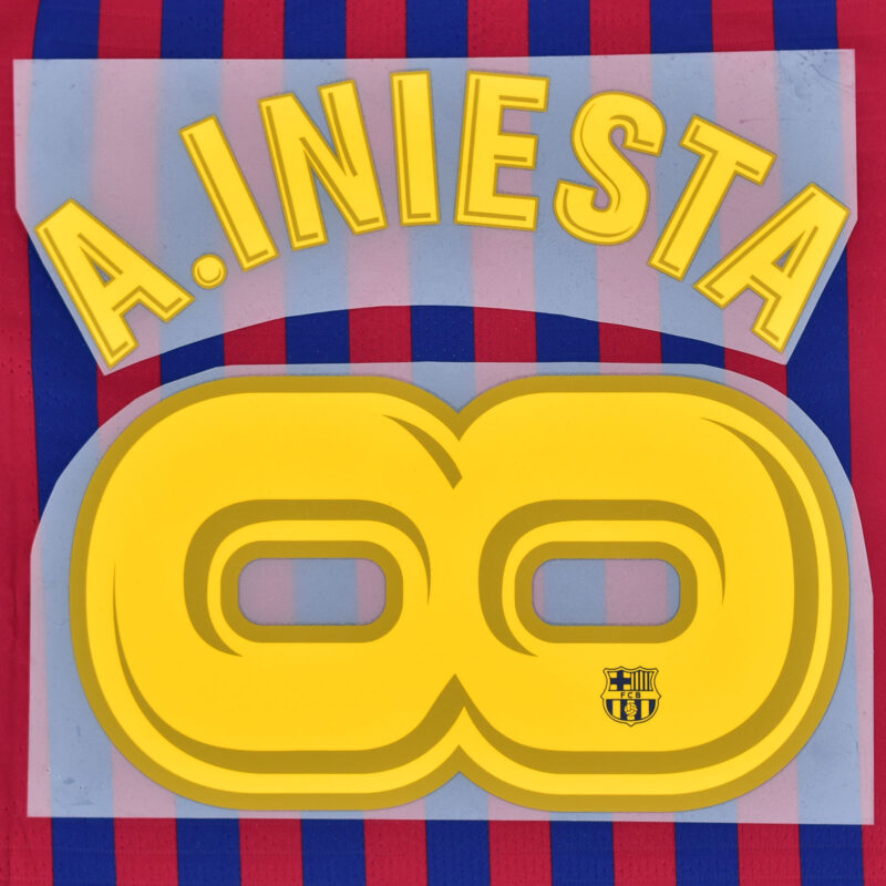 2017-18 Barcelona Home Name Number Set #8 A.INIESTA Repro Tribute ...