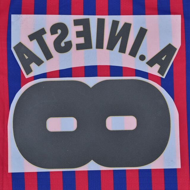 2017-18 Barcelona Home Name Number Set #8 A.INIESTA Repro Tribute ...