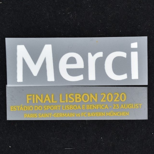 PSG Final Champions League Lisbon 2020 MDT Merci Patch Repro – Kitroom ...