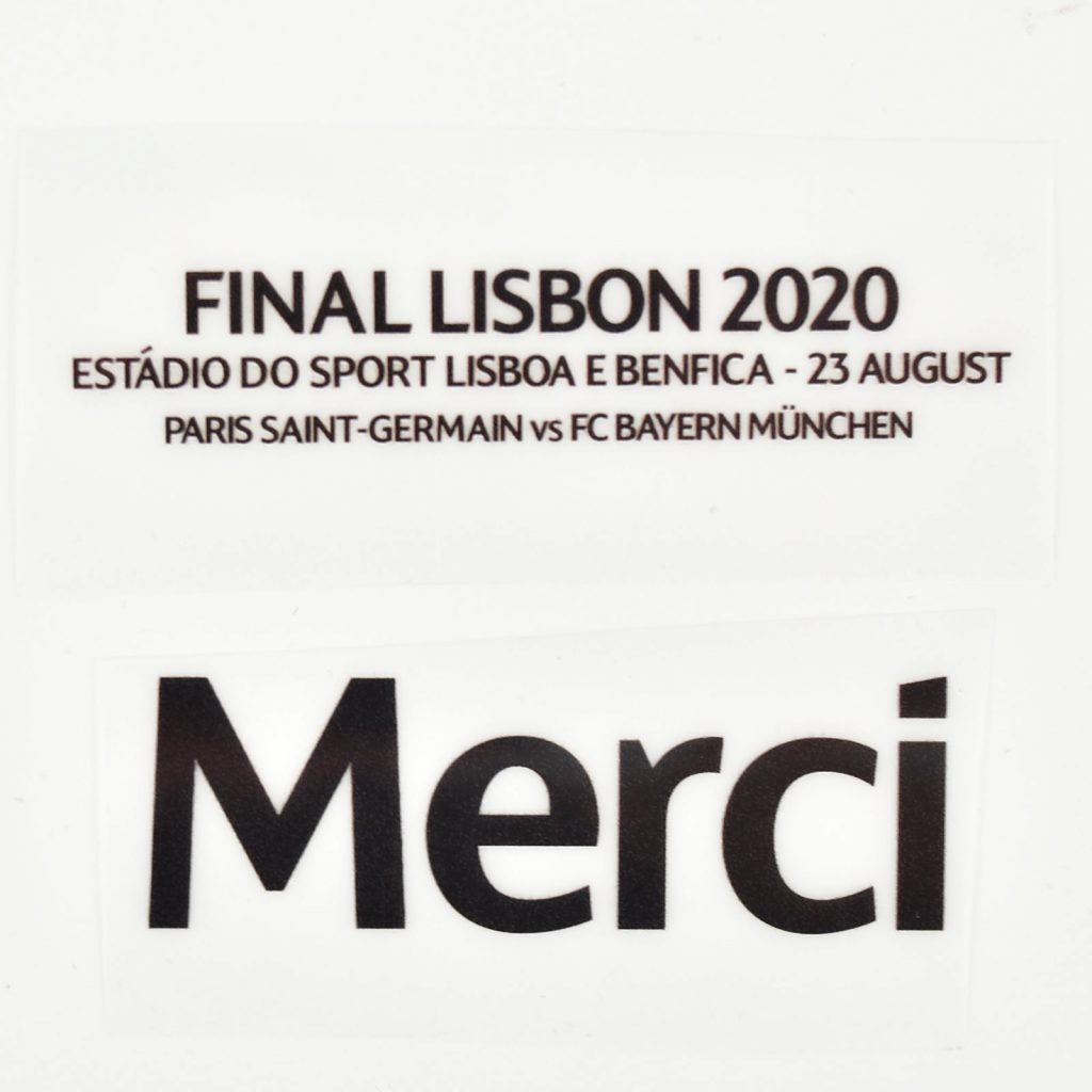 PSG Final Champions League Lisbon 2020 MDT Black Merci Patch Repro ...