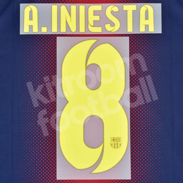 2012-14 Barcelona Home Name Number Set #8 A. INIESTA Repro v2 – Kitroom ...