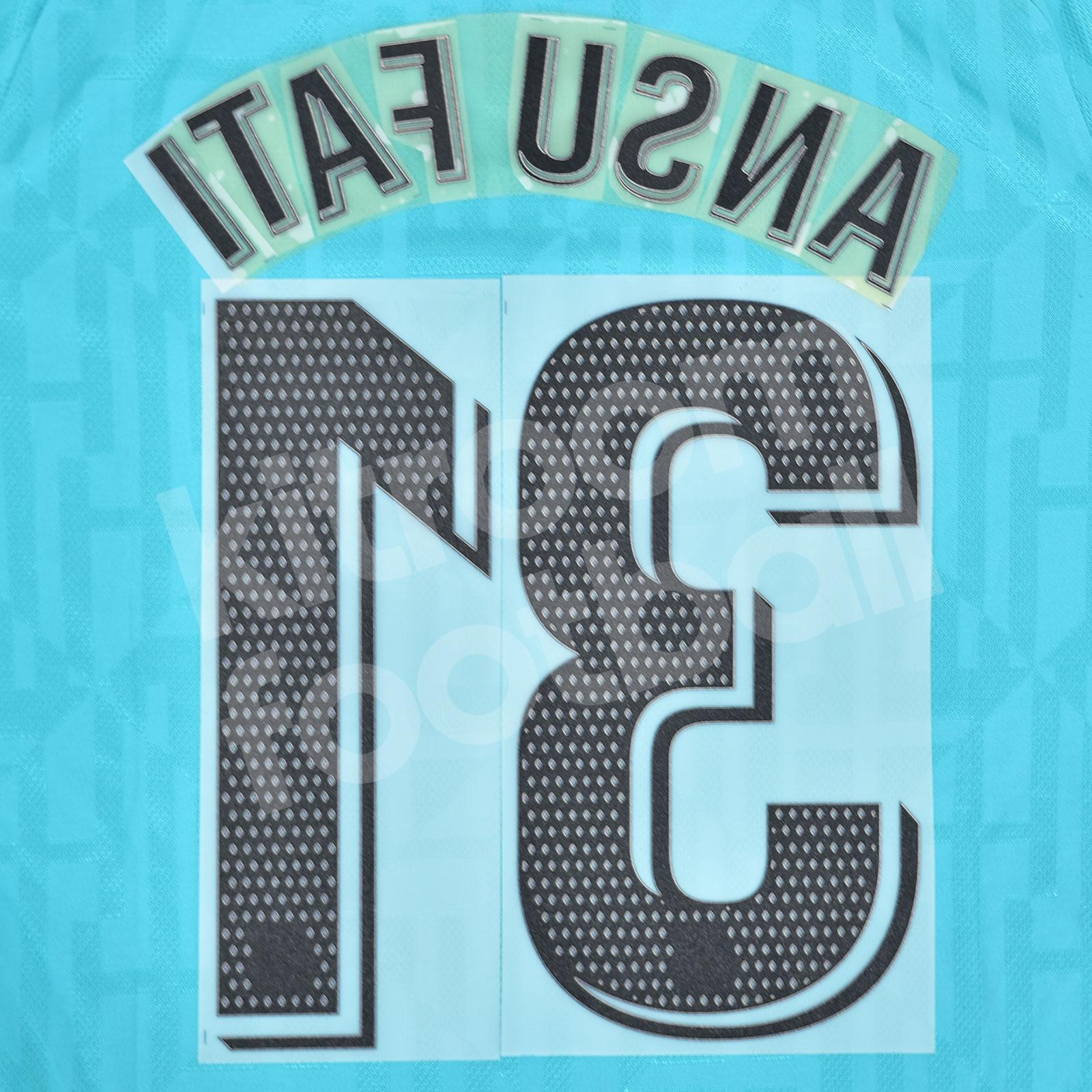 2019-20 Barcelona Third Name Number Set #31 ANSU FATI La Liga Repro ...