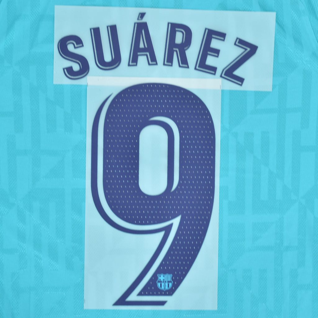 2019-20 Barcelona Third Name Number Set #9 SUAREZ La Liga Repro ...