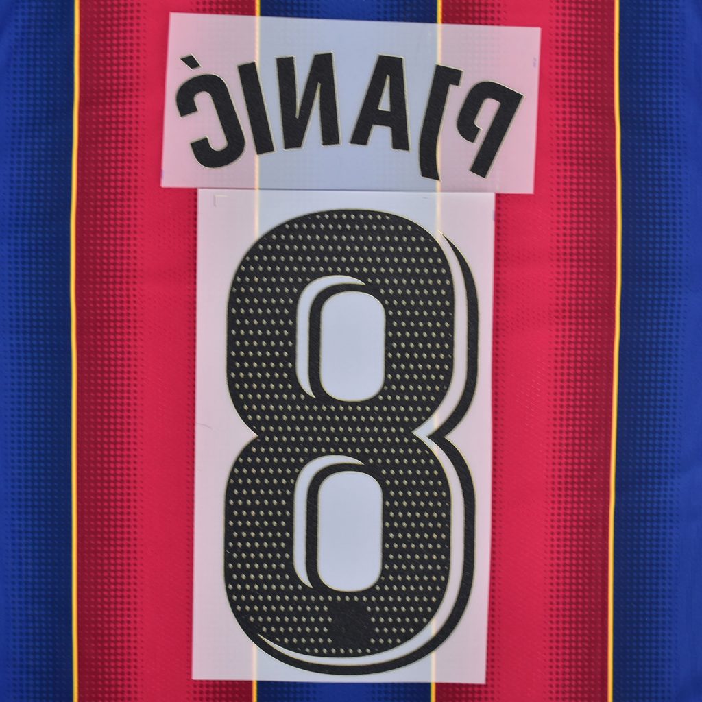 2020-21 Barcelona Home Name Number Set #8 PJANIC La Liga Repro ...