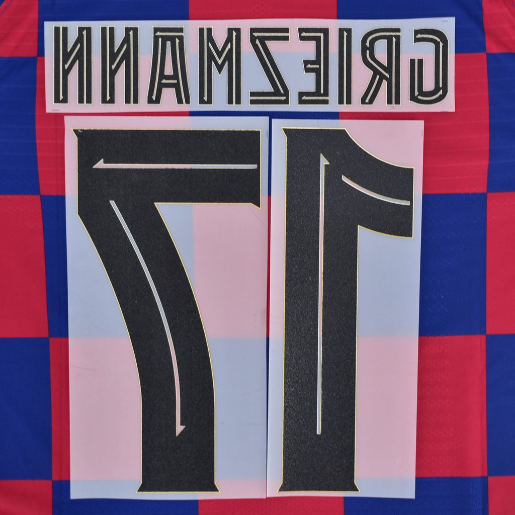 2019-20 Barcelona Home Name Number Set #17 GRIEZMANN Repro Champions ...