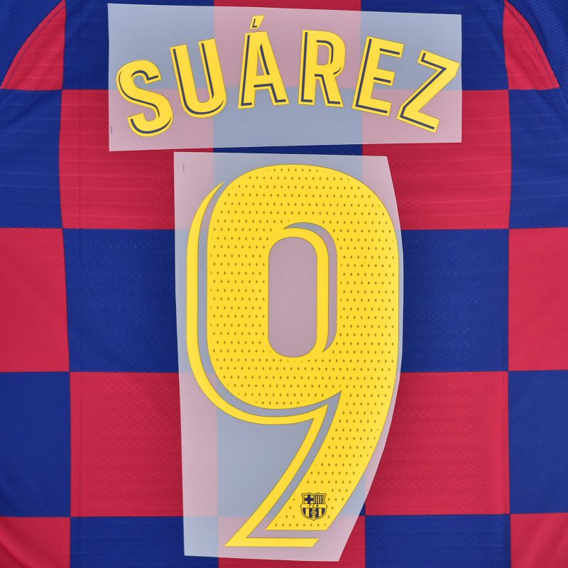 2018-20 Barcelona Home Name Number Set #9 SUAREZ La Liga Repro ...