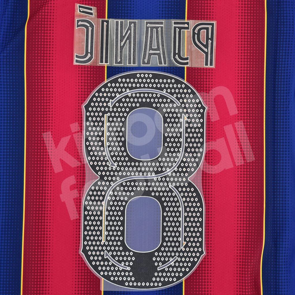 2020-21 Barcelona Player Issue Home Name Set #8 PJANIC Champions League ...
