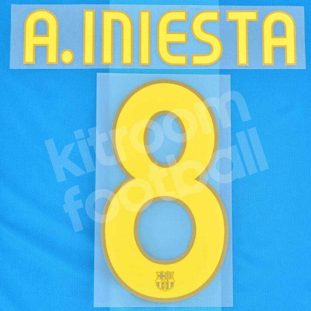2007-08 Barcelona Name Set #8 A. INIESTA Repro – Kitroom Football