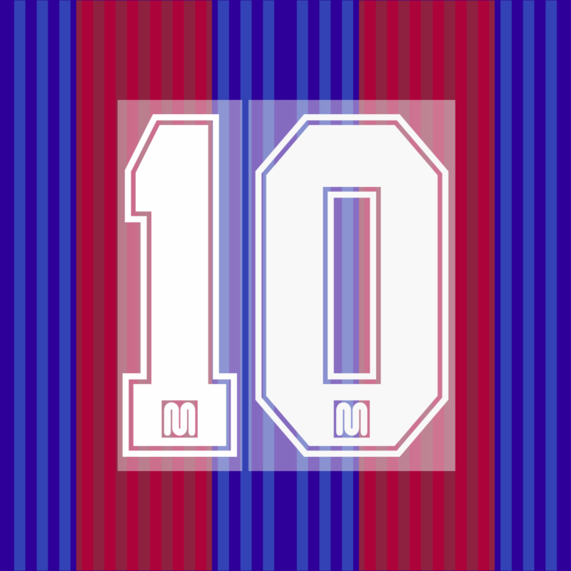 1991-92 Barcelona Home MEYBA Number #10 (Amor) Dorsal – Kitroom Football