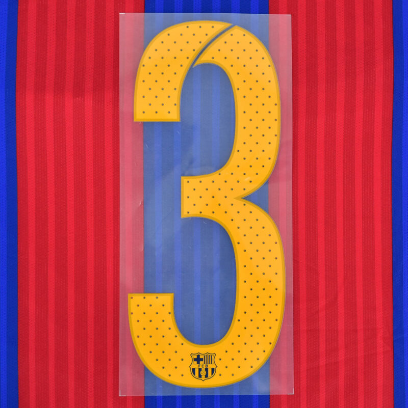 2015-17 Barcelona Player Issue Home Name Set Avery – #3 (Match Number ...
