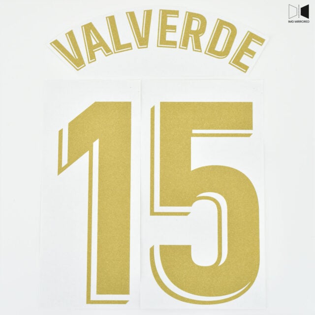 2019-20 Real Madrid La Liga Home Name Number Set #15 VALVERDE La Liga ...