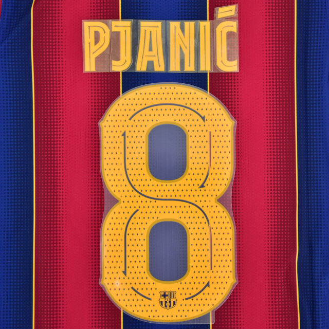 2020-21 Barcelona Player Issue Home Name Set #8 PJANIC Champions League ...