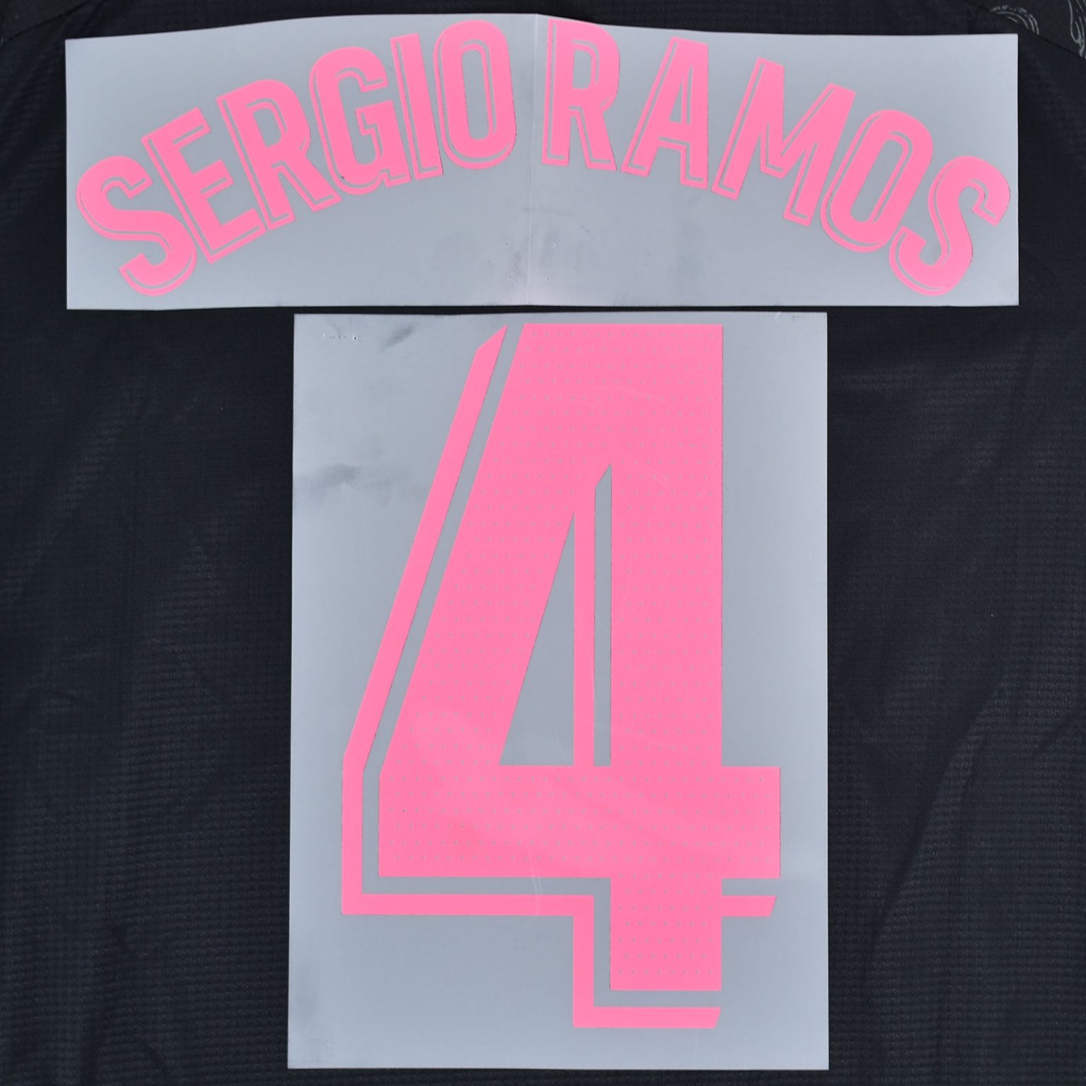 2020-21 Real Madrid La Liga Third Pink Name Number Set #4 SERGIO RAMOS ...
