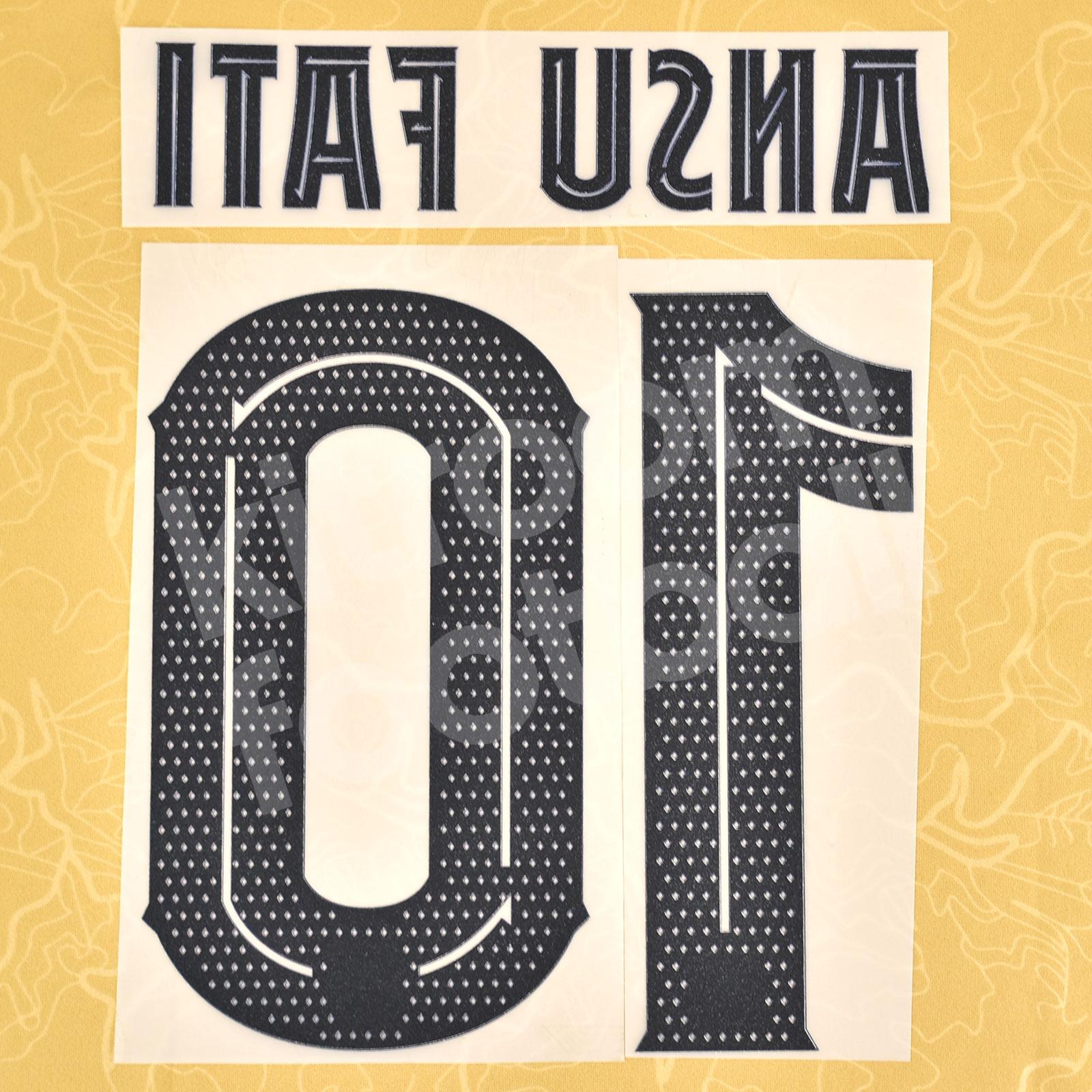 2022-23 Barcelona Away Name Number Set #10 ANSU FATI Cup Repro ...