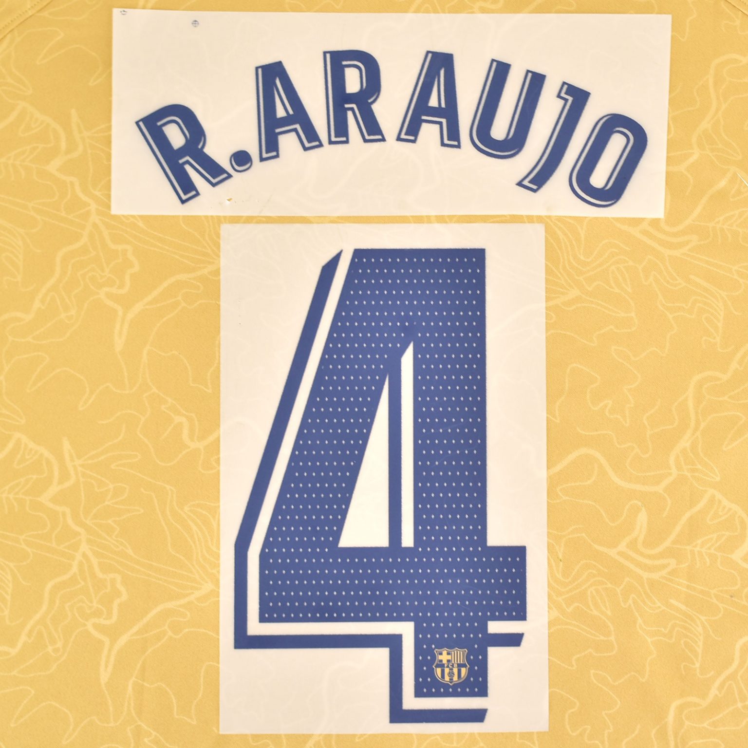 2022-23 Barcelona Away Name Number Set #4 R. ARAUJO La Liga Repro ...