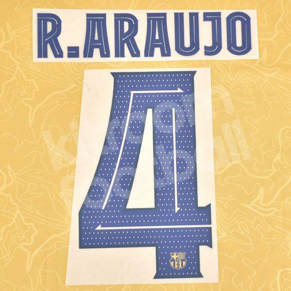 2022-23 Barcelona Away Name Number Set #4 R. ARAUJO Cup Repro – Kitroom ...