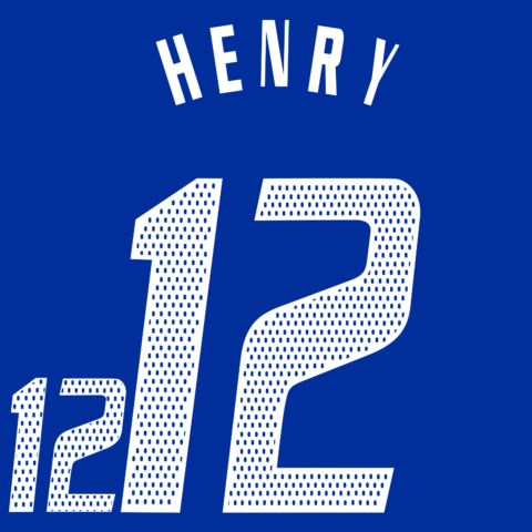 Euro 2004 France Home Name Set Number #12 HENRY Repro – Kitroom Football