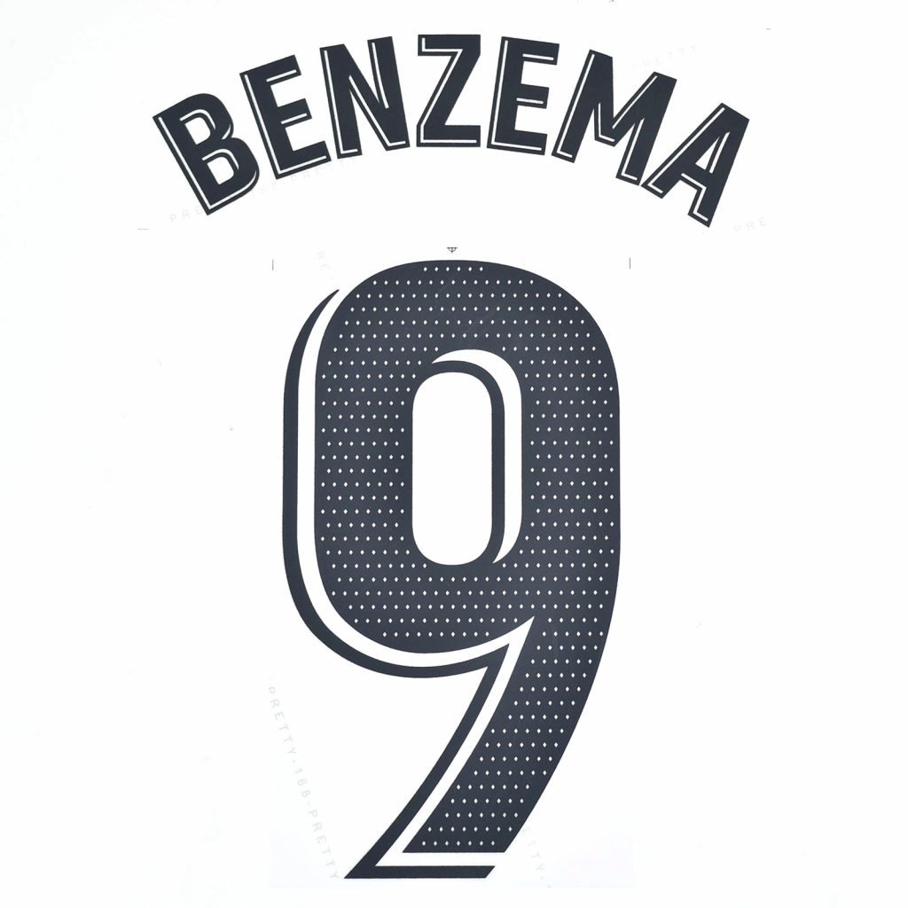 2022-23 Real Madrid Home Name Number Set #9 BENZEMA Repro La Liga ...