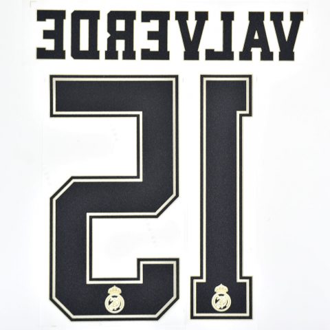 2019-20 Real Madrid Home Name Number Set #15 VALVERDE (Champions League ...