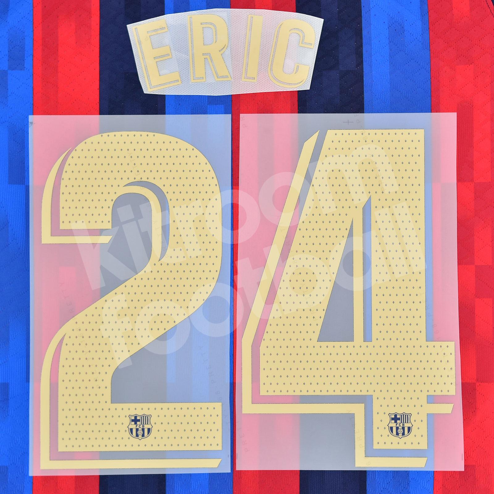 2022-23 Barcelona Home Name Number Set #24 ERIC La Liga Repro – Kitroom ...