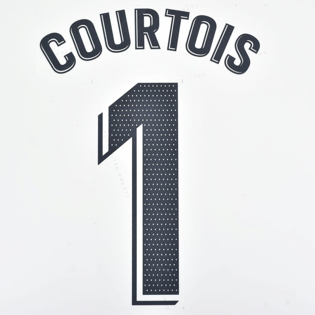 2022-23 Real Madrid Home Name Number Set #1 COURTOIS Repro La Liga ...
