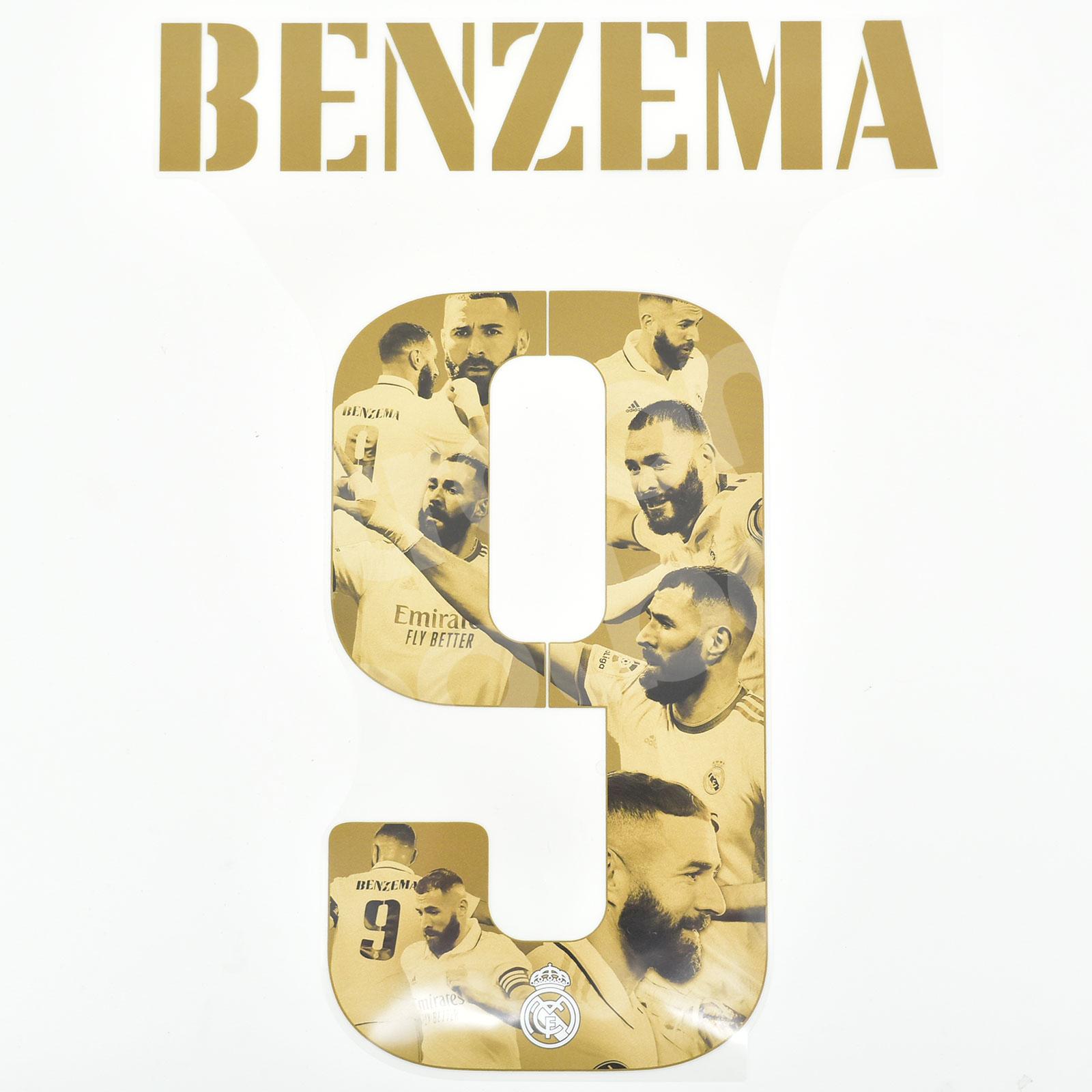 Original Player Issue 2022-23 Real Madrid Name Set #9 BENZEMA Ballon D ...