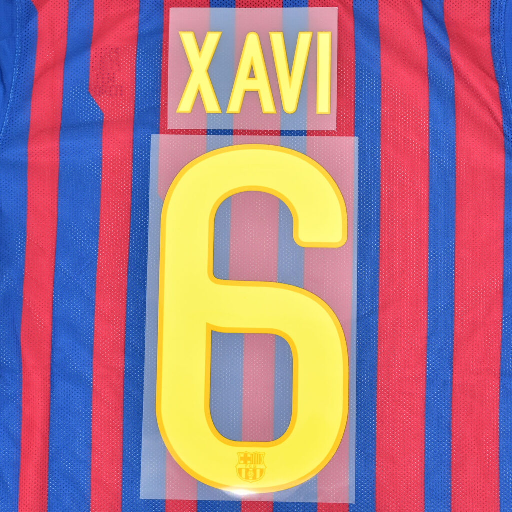 2011-12 Barcelona Home Name Number Set #6 XAVI Repro – Kitroom Football