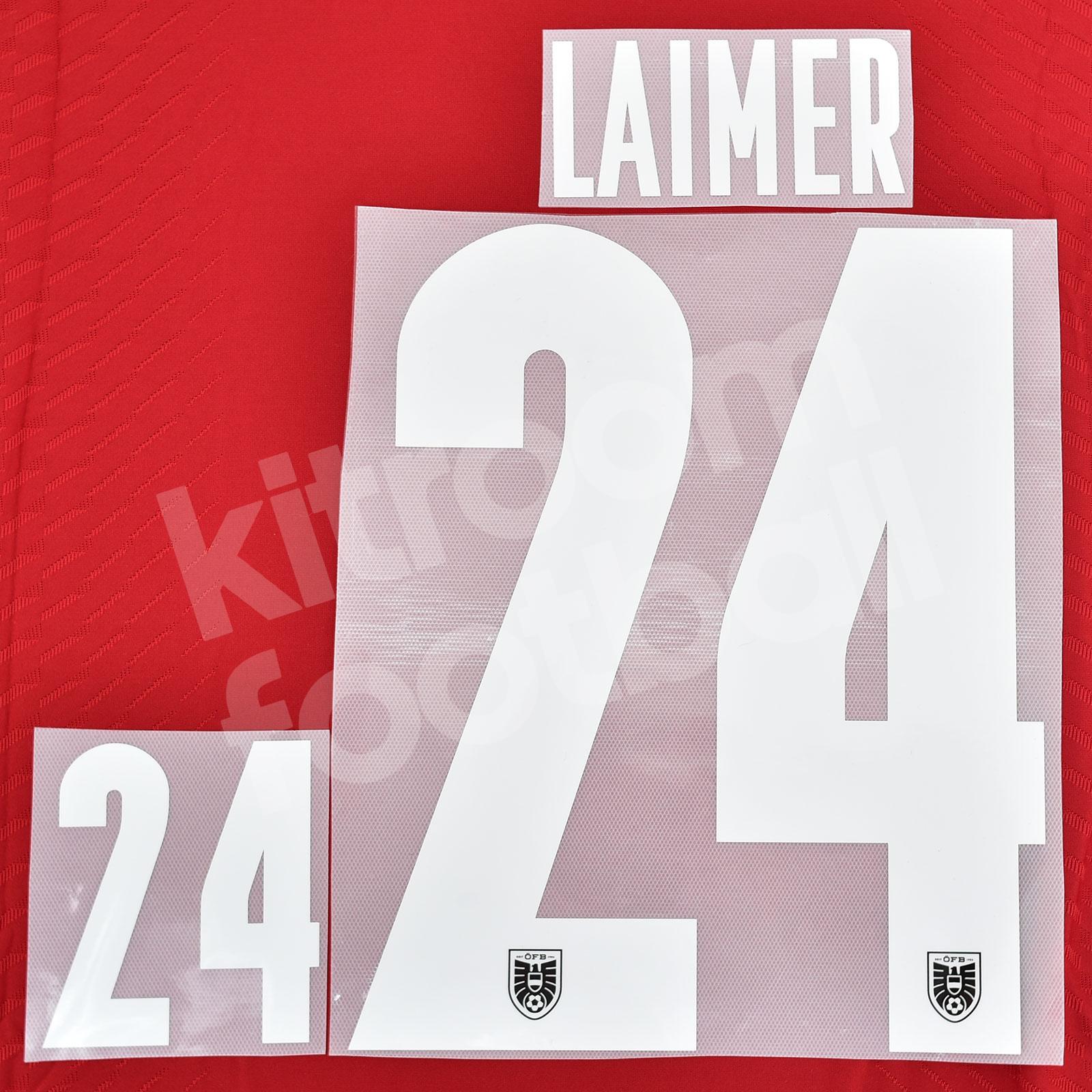 Euro 2020 2021 Austria Name Number Set #24 LAIMER Repro – Kitroom Football