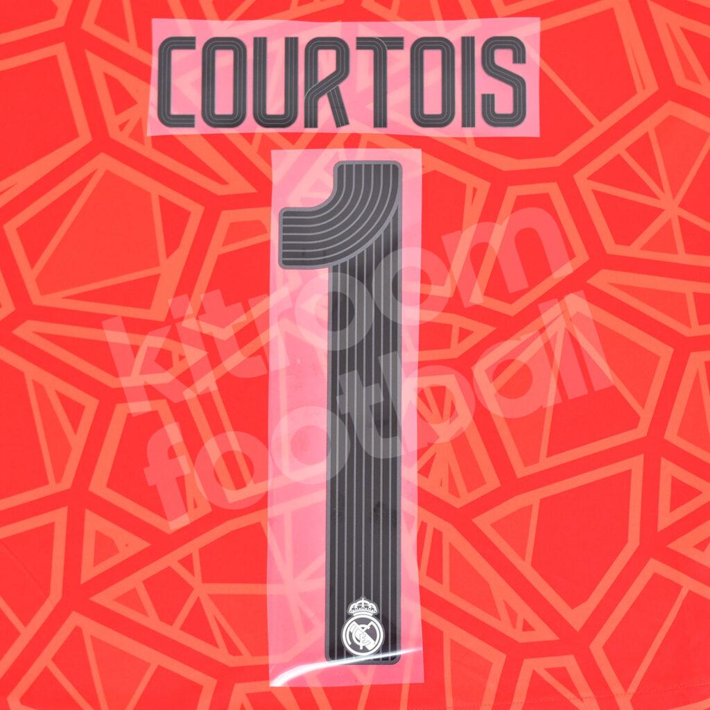 2022-23 Real Madrid GK Black Name Number Set #1 COURTOIS Champions ...