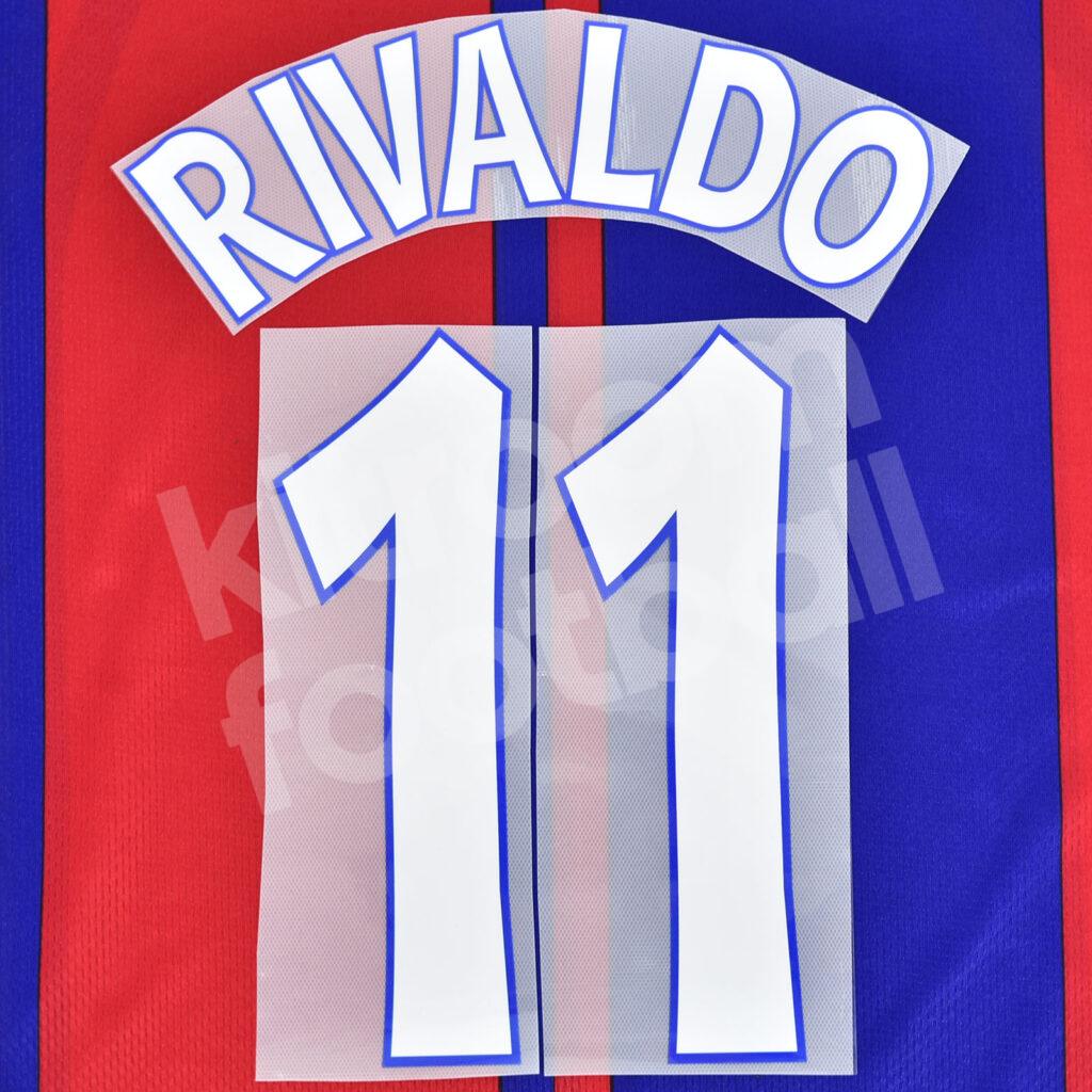 1997-98 Barcelona Home Name Number Set #11 RIVALDO UCL Repro – Kitroom ...