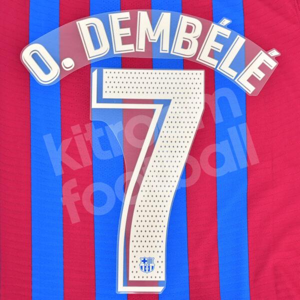 Original Player Issue 2021-22 Barcelona Home Name Number Set #7 O ...