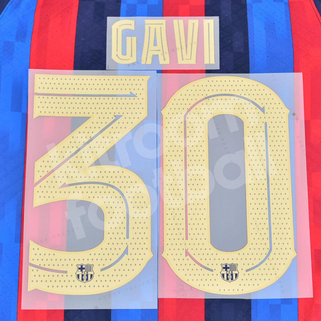2022-23 Barcelona Home Name Number Set #30 GAVI Repro Cup – Kitroom ...