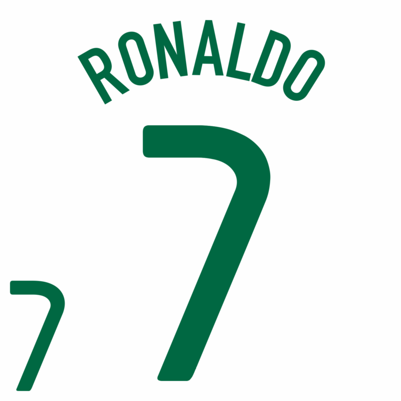 UEFA Euro 2008 Portugal Away Name Number Set #7 RONALDO Repro – Kitroom ...
