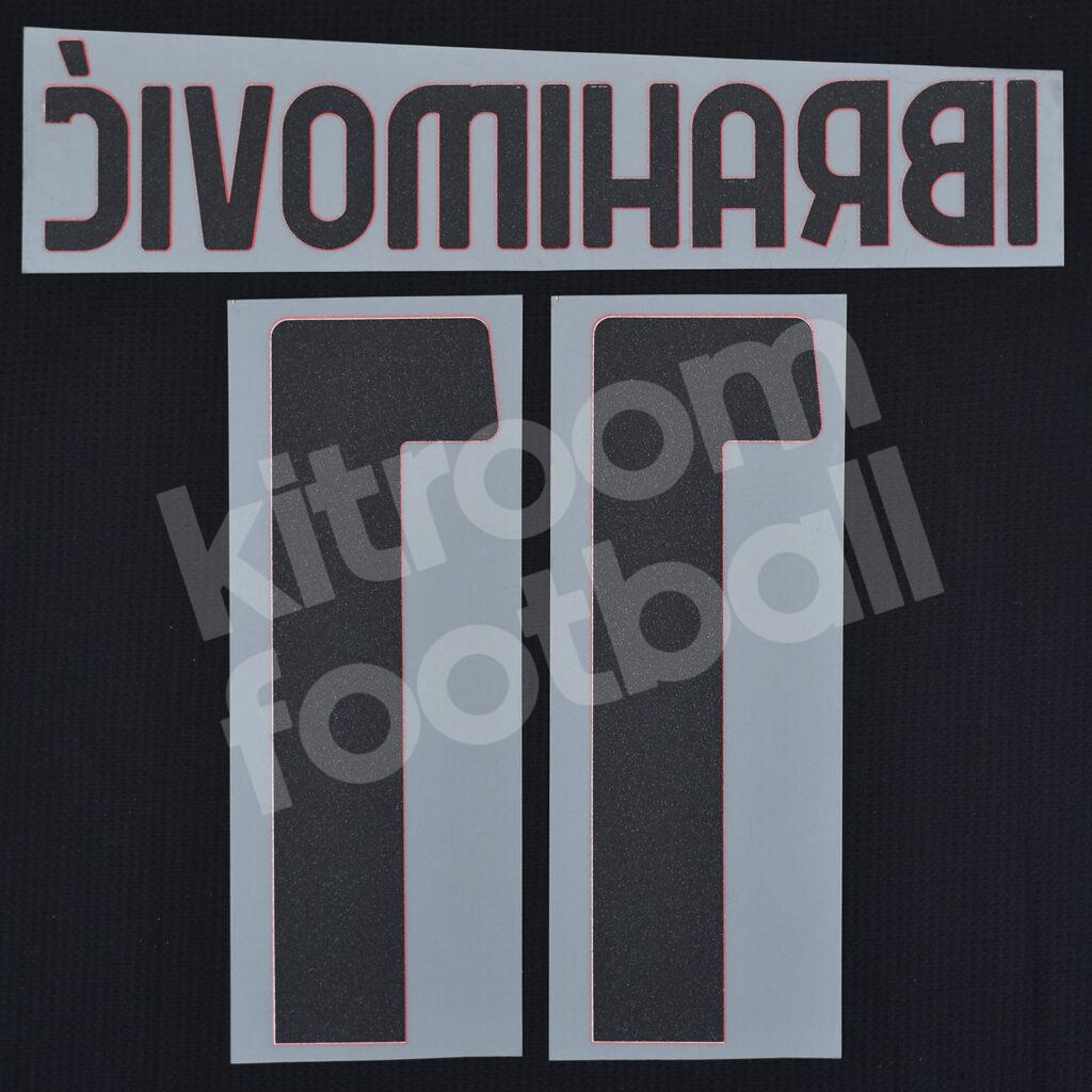 AC Milan 2020-23 Home Name Number Set #11 IBRAHIMOVIC Repro – Kitroom ...