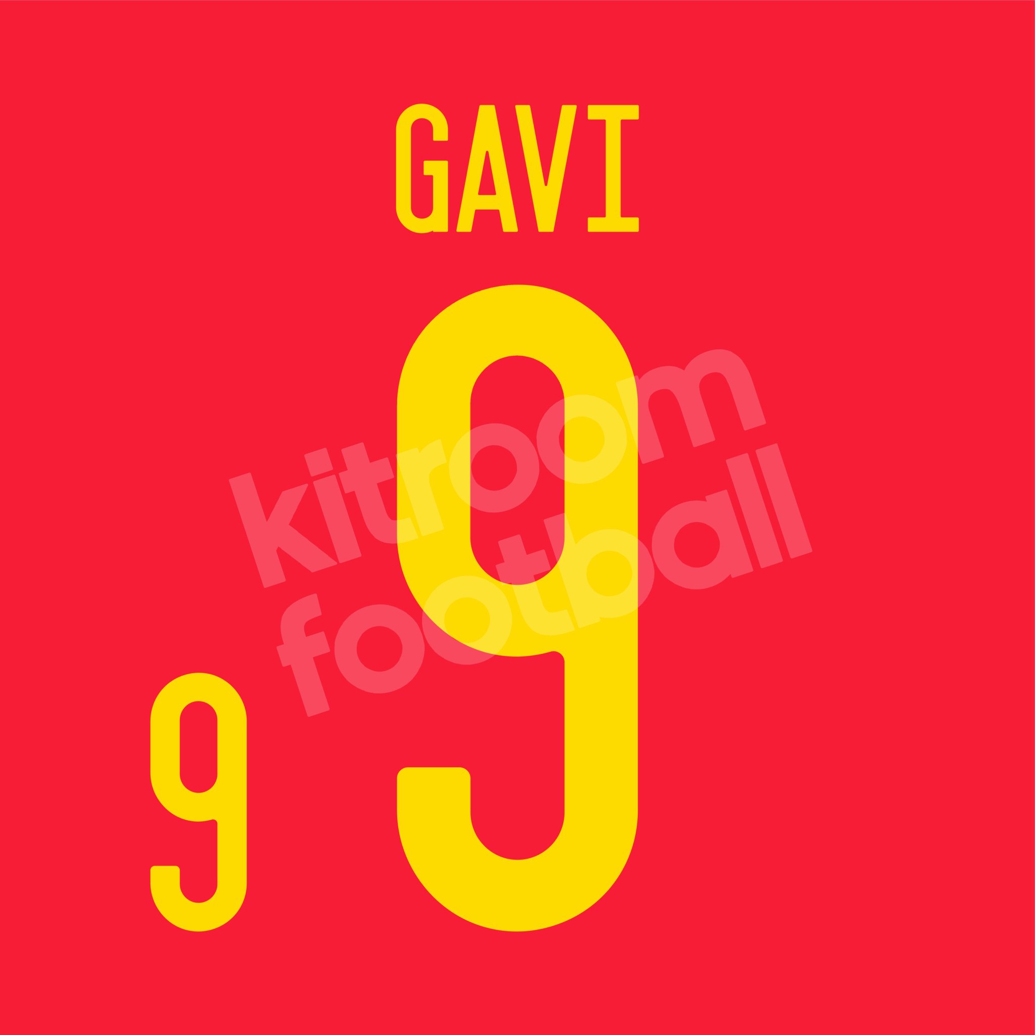 2022 Spain Home Name Number Set #9 GAVI Repro (vs Czech Rep. only ...