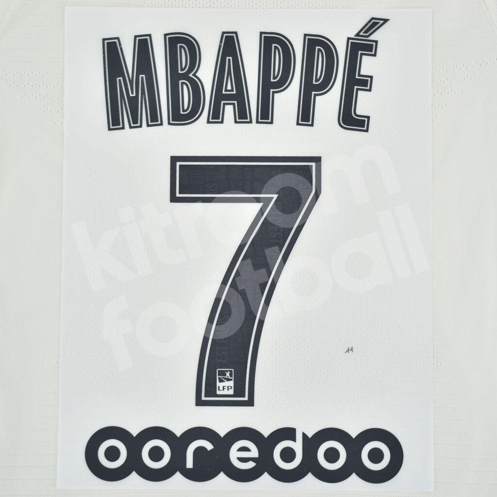 2019-20 Original Player Issue PSG Paris Name Number Set #7 MBAPPE Ligue ...