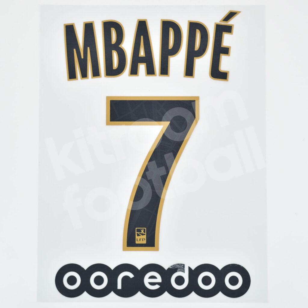 Original Player Issue 2018-19 PSG Paris Away Name Number Set #7 MBAPPE ...