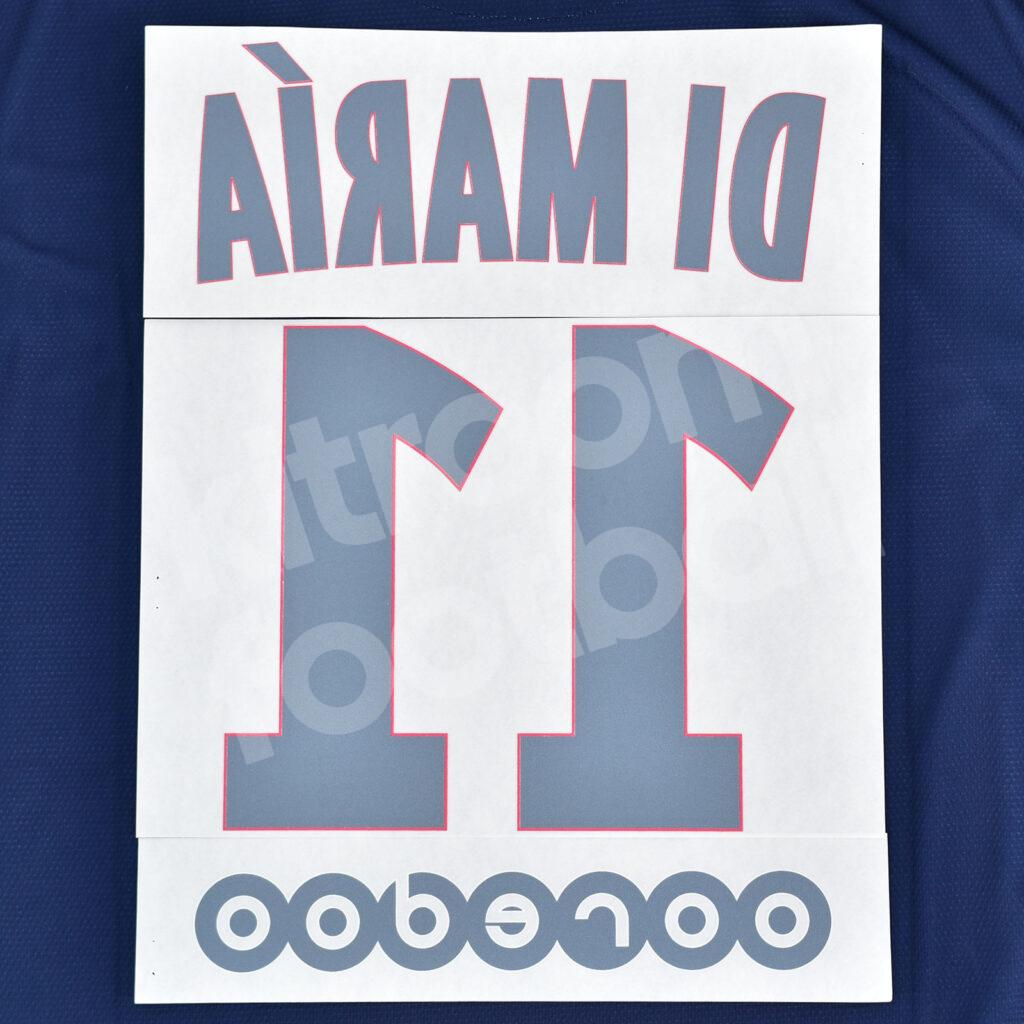 Original Player Issue PSG Paris Home Name Number Set #11 DI MARÍA Ligue ...