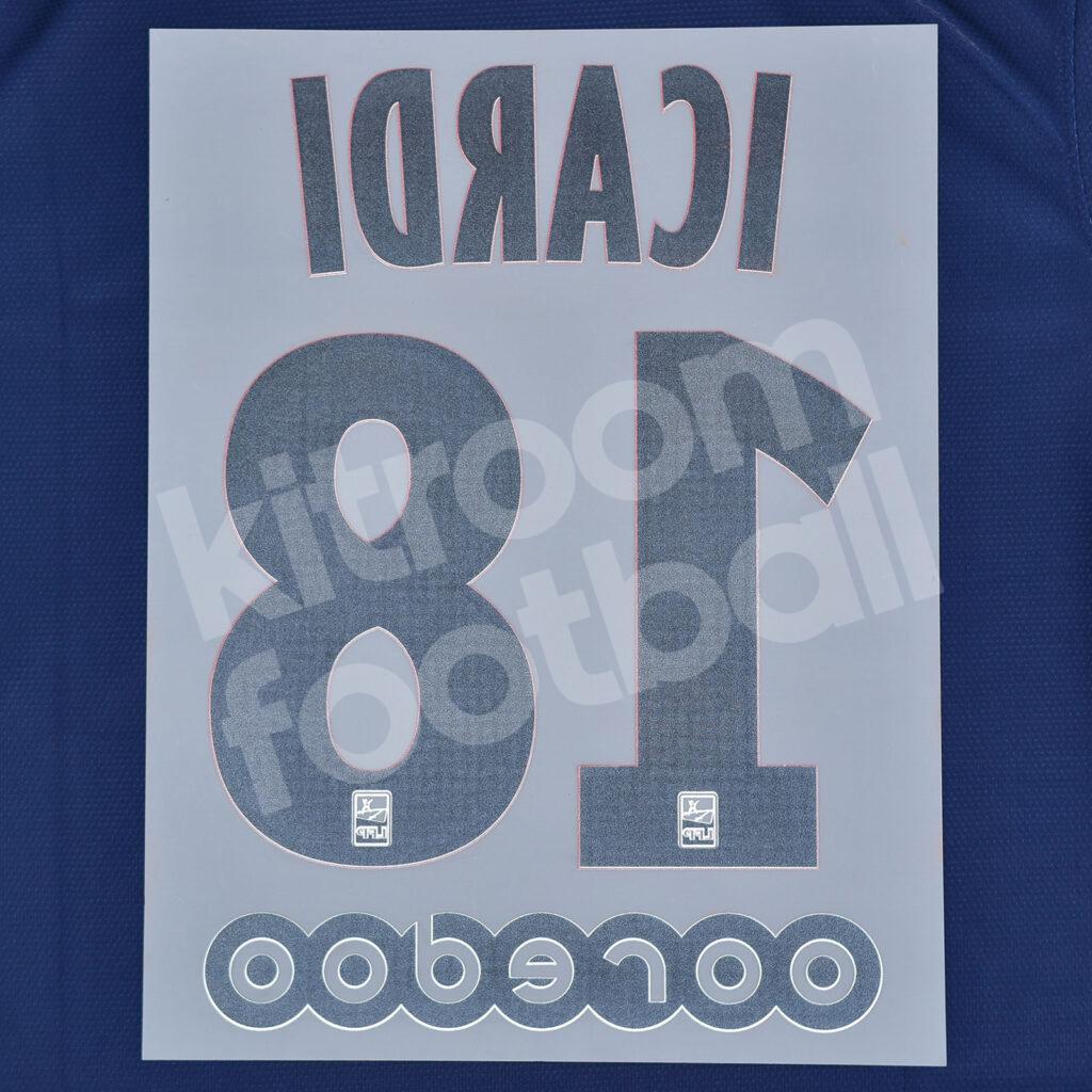 Original Player Issue 2019-20 PSG Paris Home Name Number Set #18 ICARDI ...