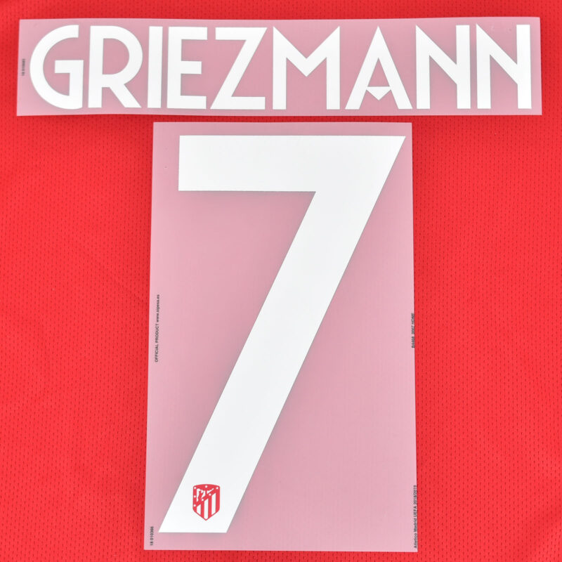 Original Player Issue 2018-19 Atletico Madrid Home Name Number Set #7 ...