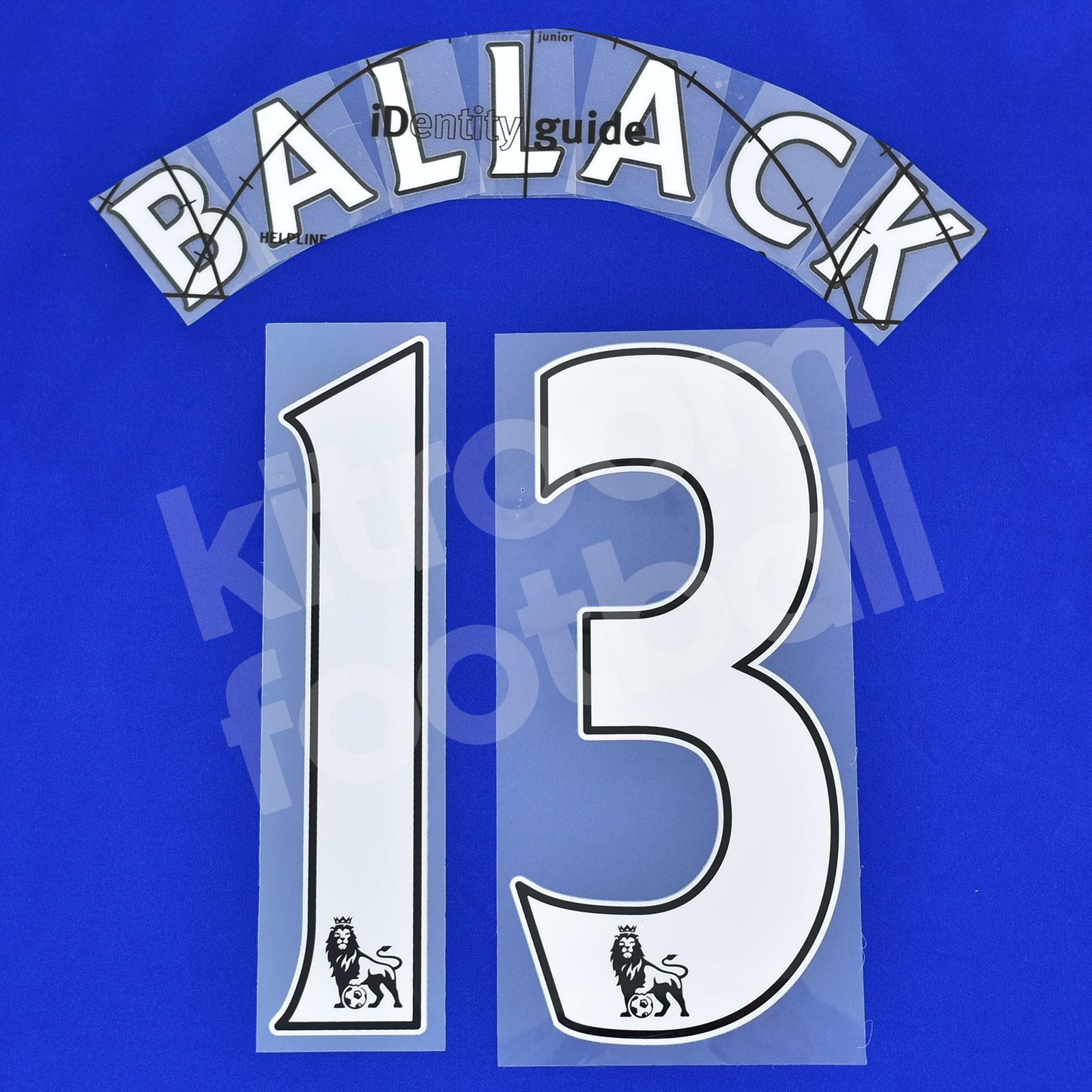 Official 2007-10 Chelsea Home Name Number Set #13 BALLACK Sporting ID ...