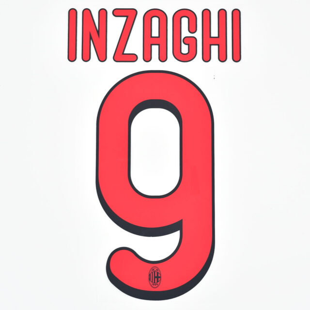 2009-10 AC Milan Away Name Number Set #9 INZAGHI Repro – Kitroom Football